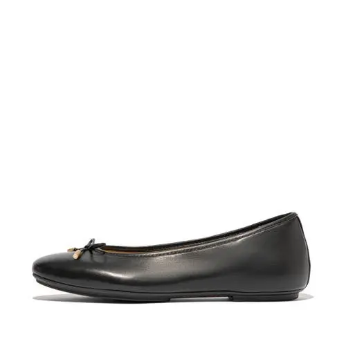 Fitflop Delicato Bow Soft Leather Ballet Flats