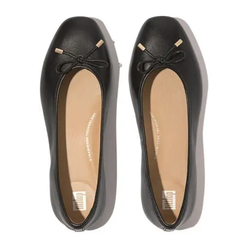 Fitflop Delicato Bow Soft Leather Ballet Flats