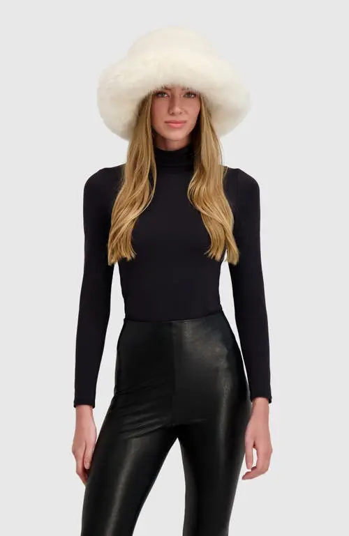 LYLA GRANT Fur-free Fox Bucket Hat - Ivory