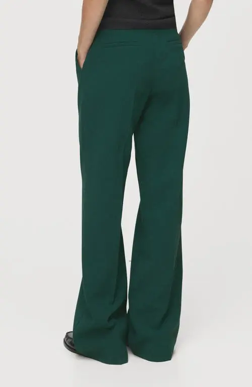 Mango Seamed Straight-leg Trousers - Green