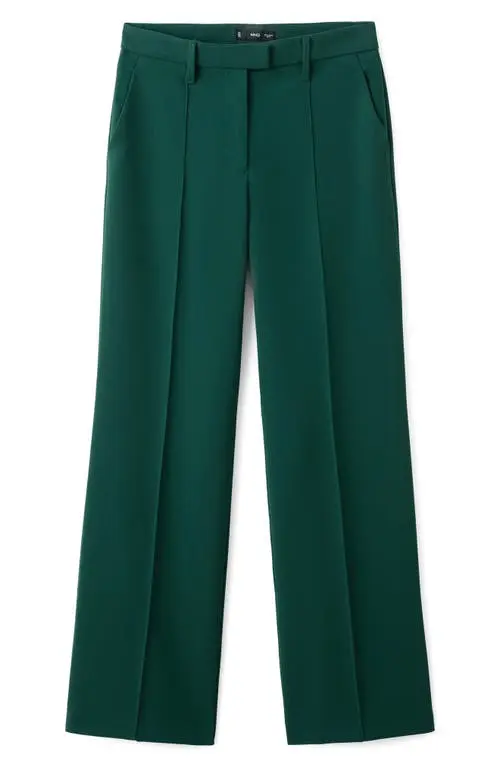 Mango Seamed Straight-leg Trousers - Green