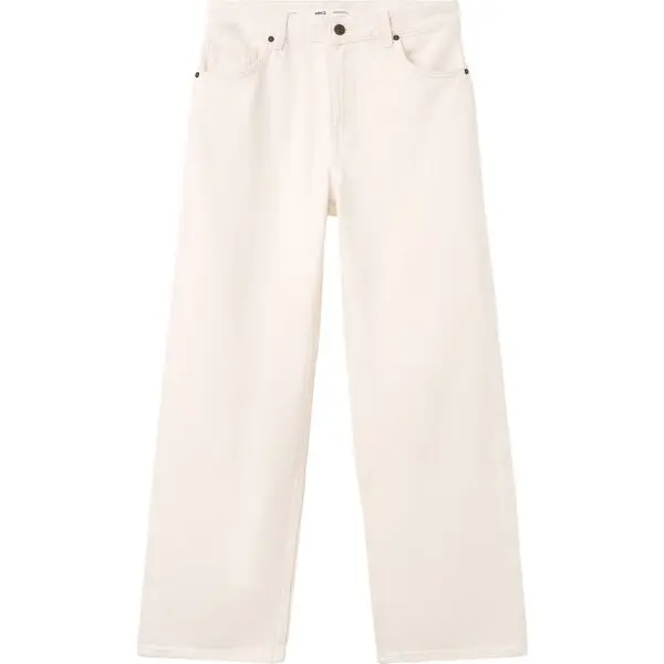 Mango Miami Straight Leg Jeans - Ecru