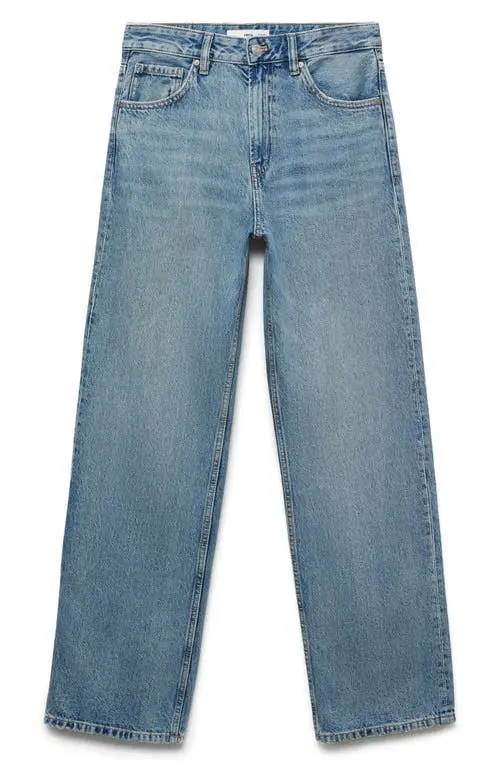 Mango Miami Straight Leg Jeans - Medium Blue