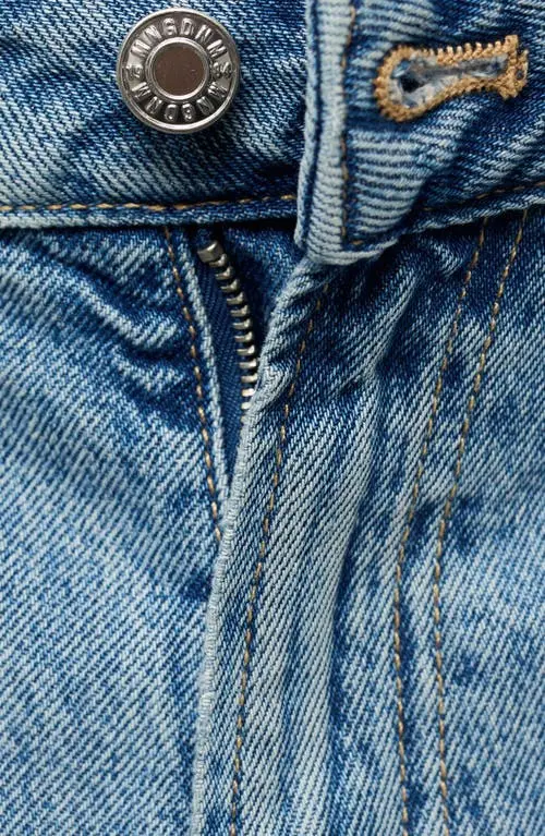 Mango Miami Straight Leg Jeans - Medium Blue