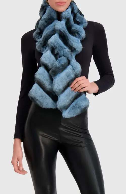 LYLA GRANT Fur-free Chinchilla Pull-through Scarf - Blue Chinch
