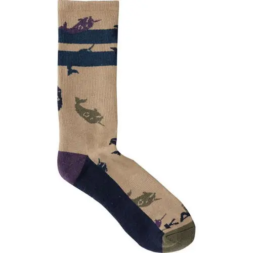 KAVU Moonwalk Crew Socks - Narwhal Seas
