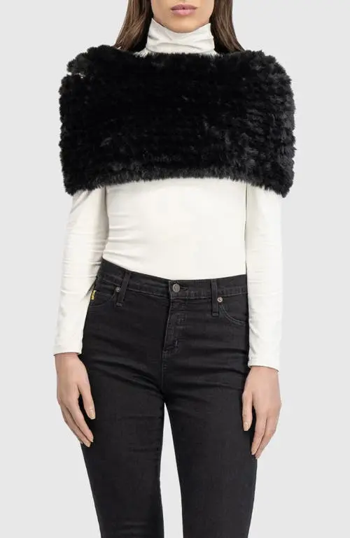 LYLA GRANT Fur-free Rex Rabbit Knit Cowl - Black