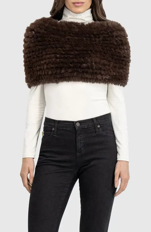LYLA GRANT Fur-free Rex Rabbit Knit Cowl - Brown
