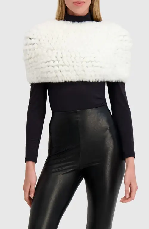 LYLA GRANT Fur-free Rex Rabbit Knit Cowl - White
