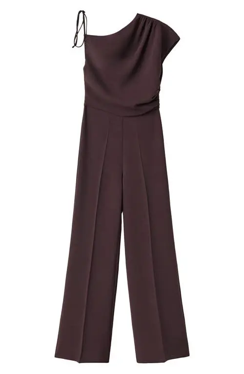 Mango Asymmetric Wide-leg Jumpsuit - Brown