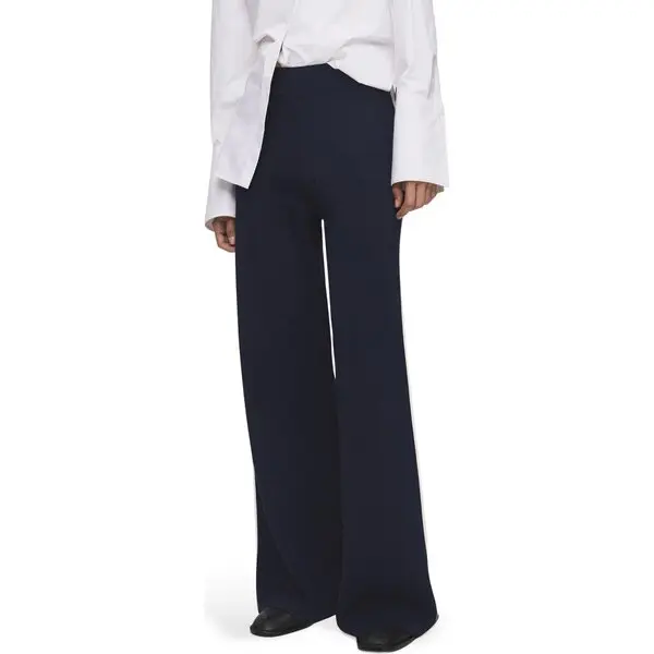 Mango Side Stripe Pull-on Knit Pants - Dark Navy