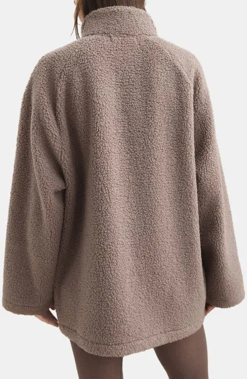 Mango Textured Fleece Cardigan