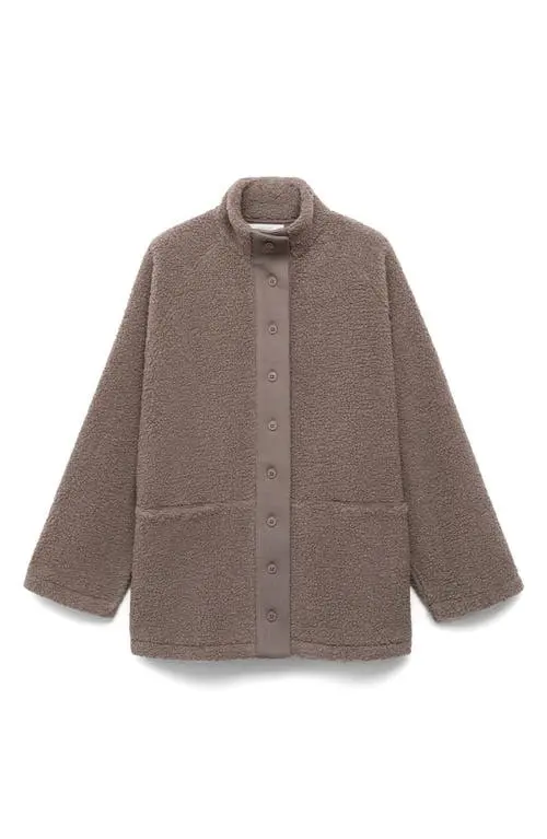 Mango Textured Fleece Cardigan