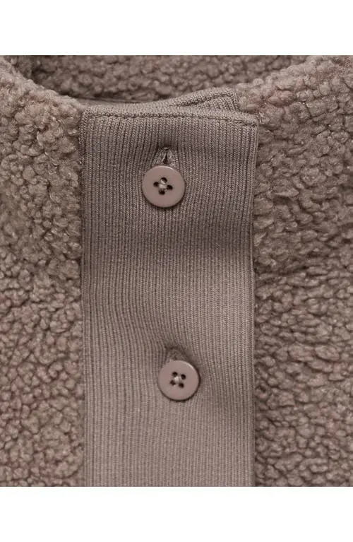 Mango Textured Fleece Cardigan