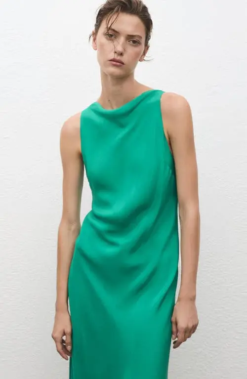 Mango Sleeveless Satin Cocktail Dress