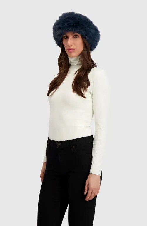 LYLA GRANT Fur-free Fox Headband - Navy