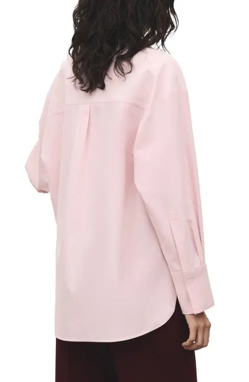 Mango Oversized Button-up Shirt - Pastel Pink
