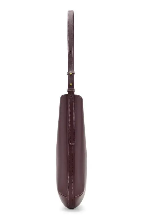 Mango Large Oval Faux- Shoulder Bag - Burgundy