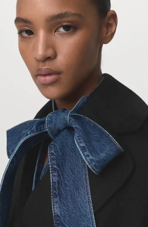 Mango Wool-blend Wrap Coat - Black