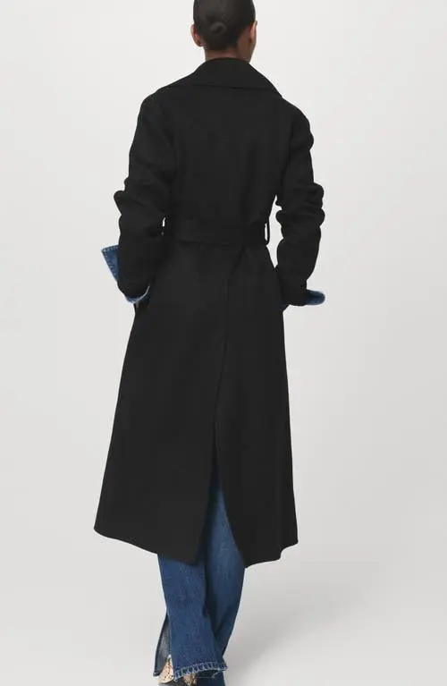 Mango Wool-blend Wrap Coat - Black