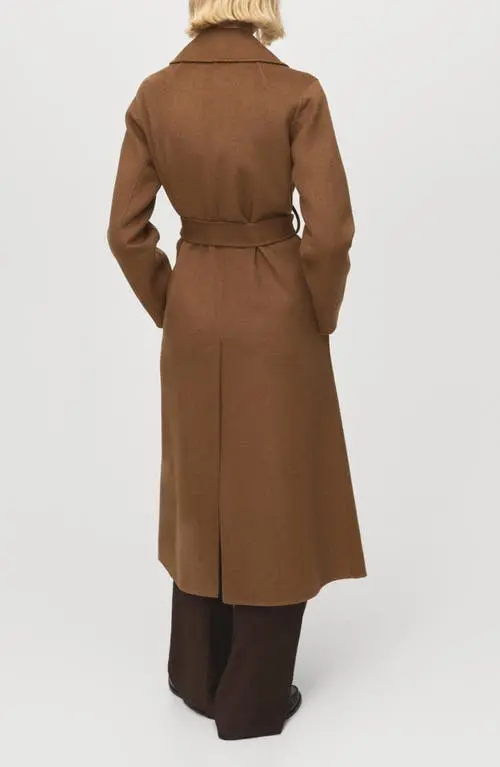 Mango Wool-blend Wrap Coat - Medium Brown