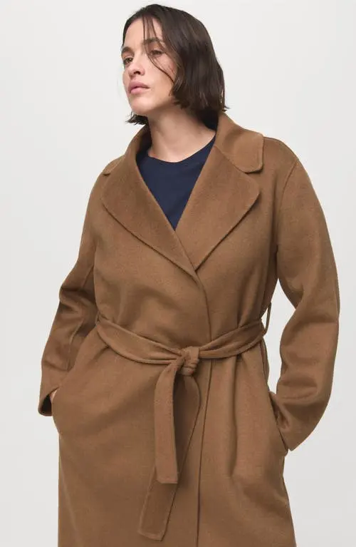 Mango Wool-blend Wrap Coat - Medium Brown