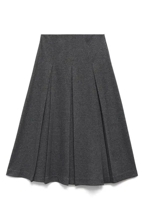 Mango Pleated A-line Midi Skirt