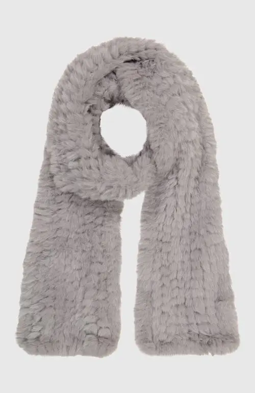LYLA GRANT Fur-free Rex Rabbit Knit Scarf - Light Gray