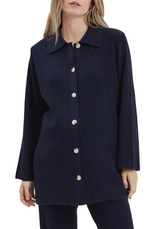 NOM MATERNITY Thomasine Maternity Sweater Cardigan - Navy