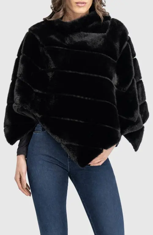 LYLA GRANT Fur-free Mink Cape - Black