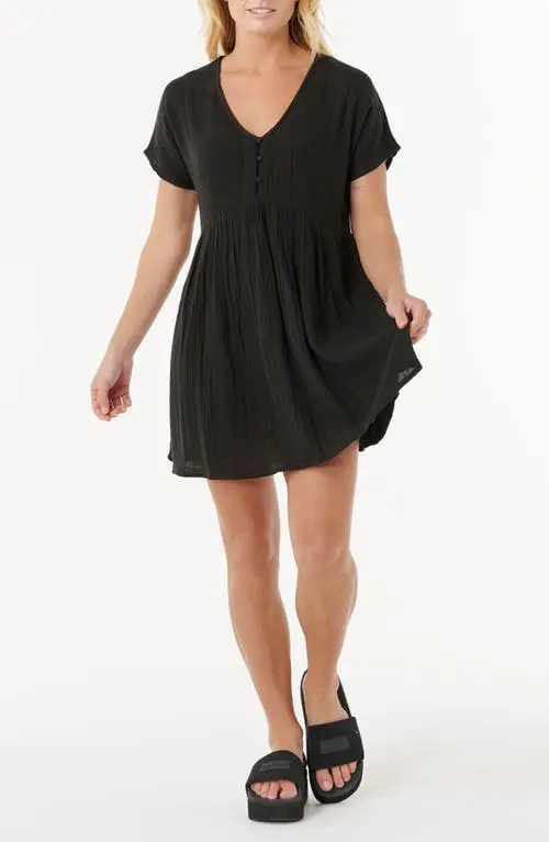Rip Curl Premium Surf Cotton Gauze Babydoll Dress - Black