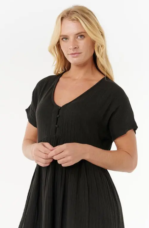 Rip Curl Premium Surf Cotton Gauze Babydoll Dress - Black