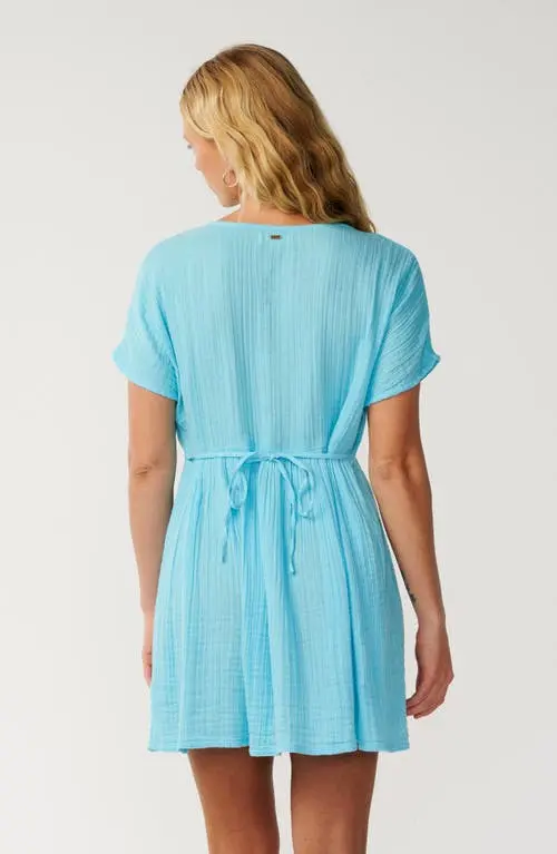 Rip Curl Premium Surf Cotton Gauze Babydoll Dress - Sky Blue