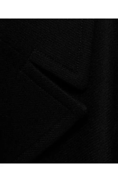Mango Belted Wool-blend Coat - Black