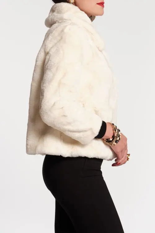 FRANCES VALENTINE Babe Faux Fur Jacket - White