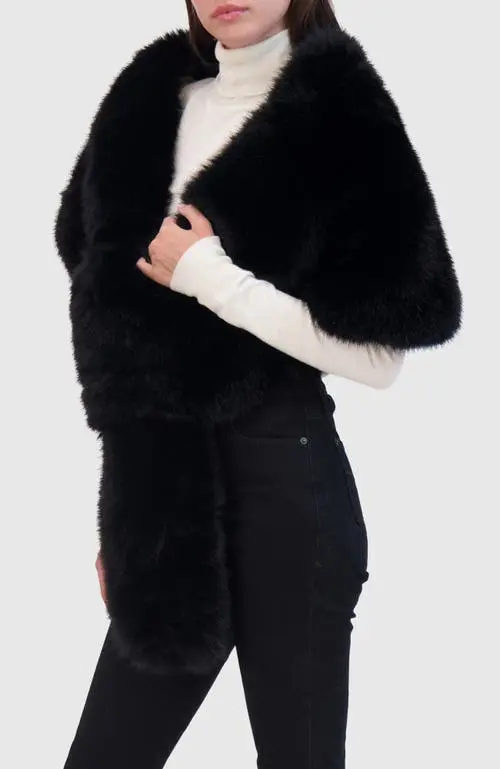 LYLA GRANT Fur-free Fox Stole - Black