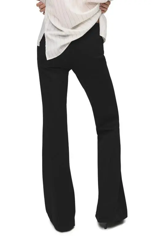 Mango Seamed Detail Flare Leggings