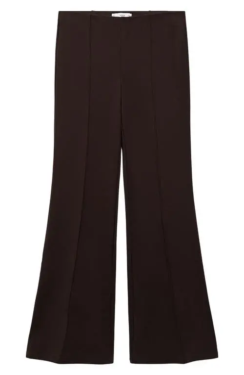 Mango Seamed Detail Flare Leggings - Brown