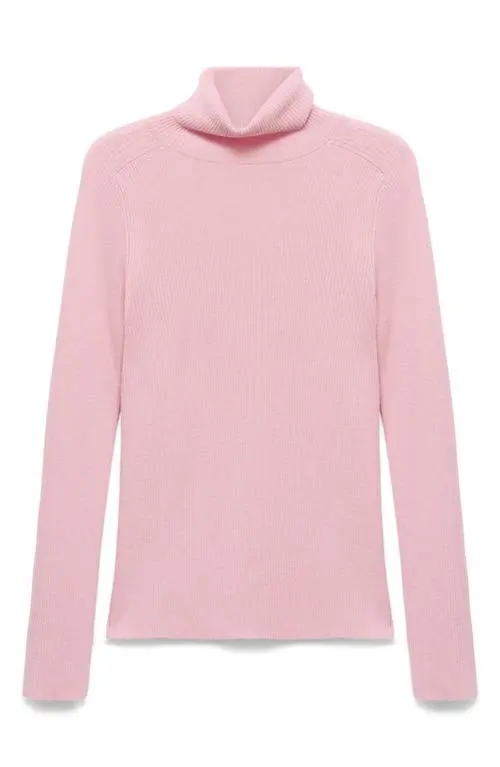 Mango Turtleneck Wool Sweater - Pastel Pink