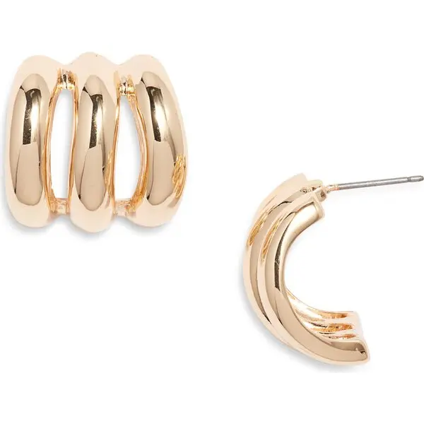 Bp. Wide Triple Row Hoop Earrings - Gold