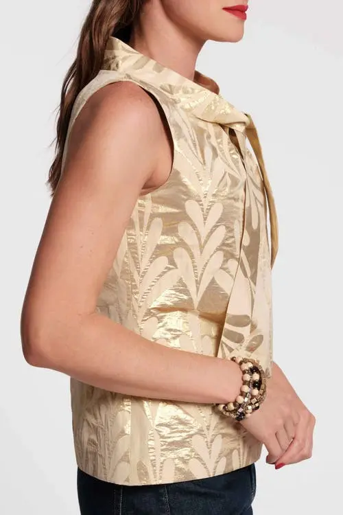 FRANCES VALENTINE Millie Sleeveless Top With Center Front Tie