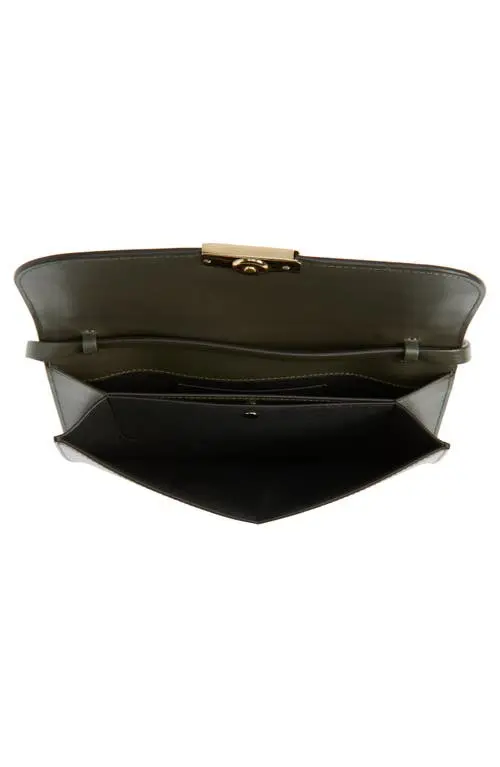 Victoria Beckham Midi Dorian Leather Top Handle Pouchette Bag - Dark Olive