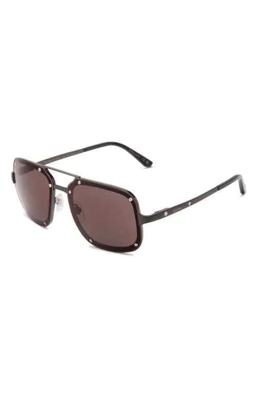 Cartier 58mm Navigator Sunglasses - Black