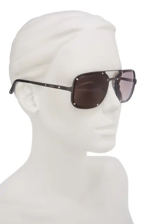 Cartier 58mm Navigator Sunglasses - Black