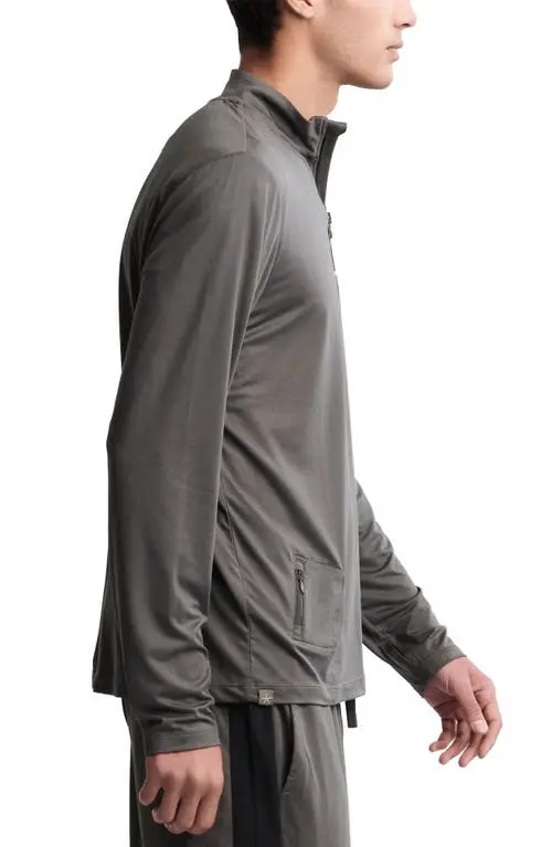 Barefoot Dreams Malibu Collection® Butterchic Half Zip Sweatshirt - Dark Moss