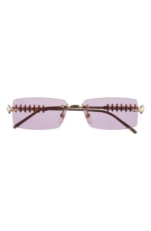 CARTIER 57mm Rimless Square Sunglasses - Gold
