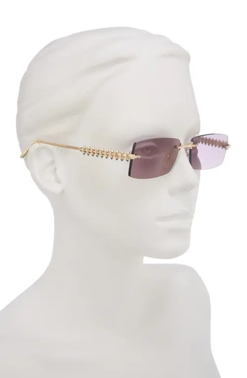 Cartier 57mm Rimless Square Sunglasses