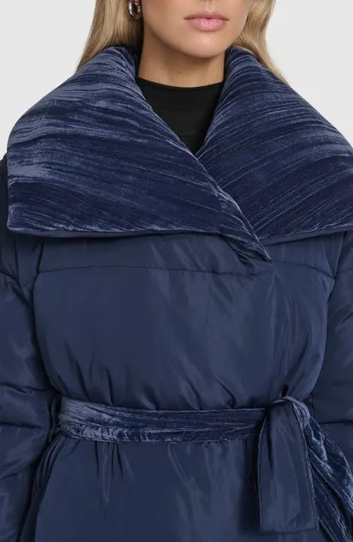 Andrew Marc Emerson Velvet Lined Puffer Coat - Lapis