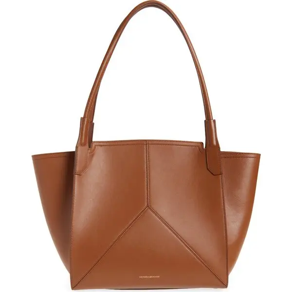 Victoria Beckham Small Leather Tote - Dark Tan