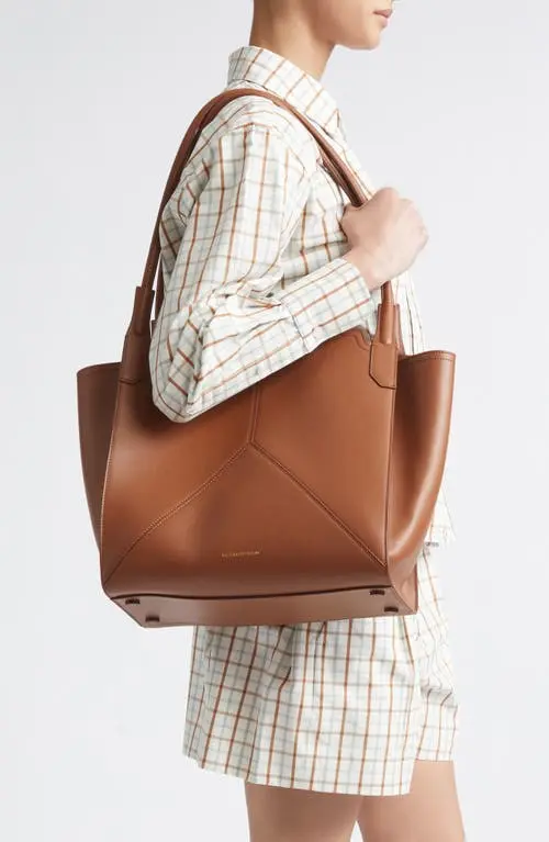 Victoria Beckham Small Leather Tote - Dark Tan